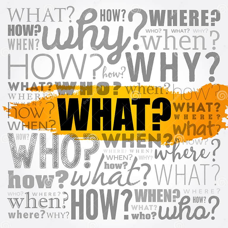 WHAT? - Questions Word Cloud Stock Illustration - Illustration of ...