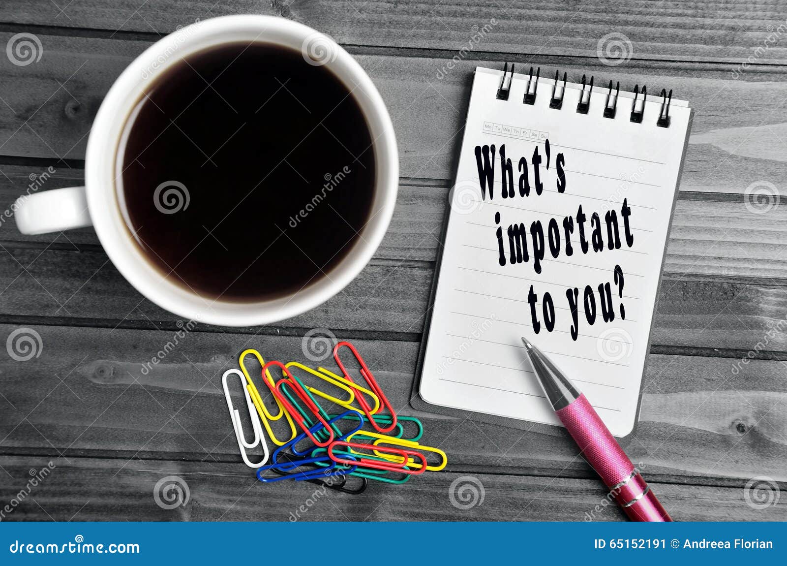 What s important to you? stock image. Image of notepad - 65152191