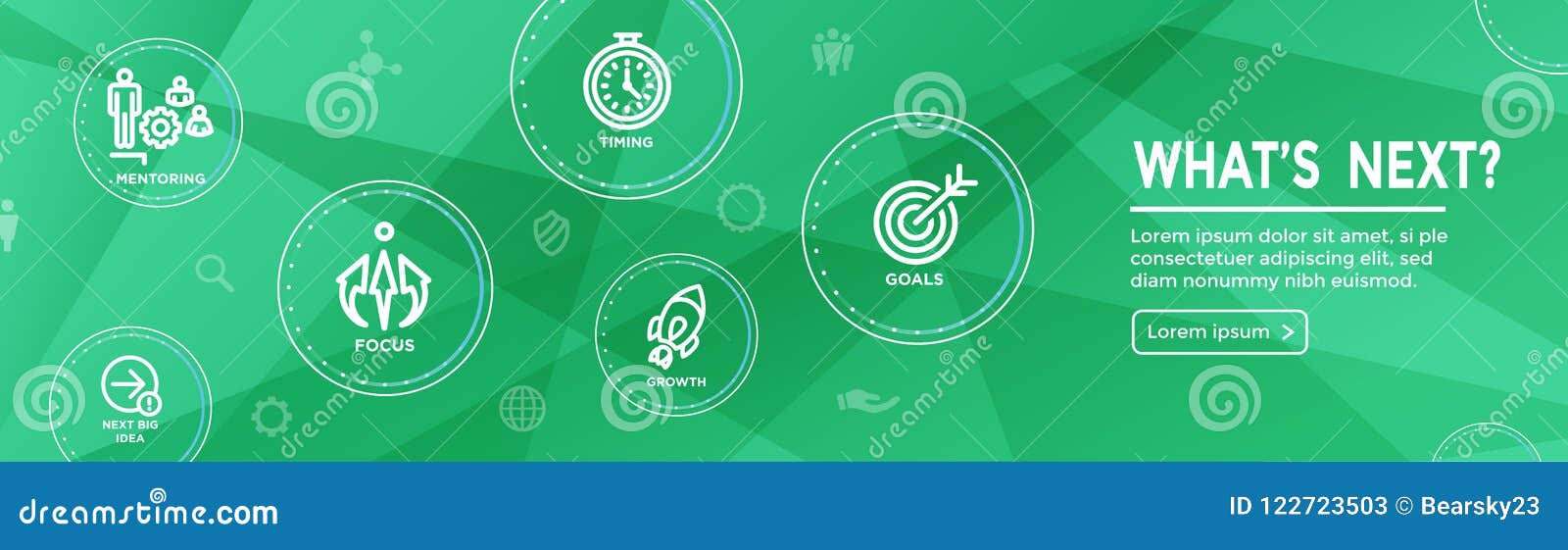 What`s Next Header Web Banner Showing the Next Big Idea Stock Vector ...