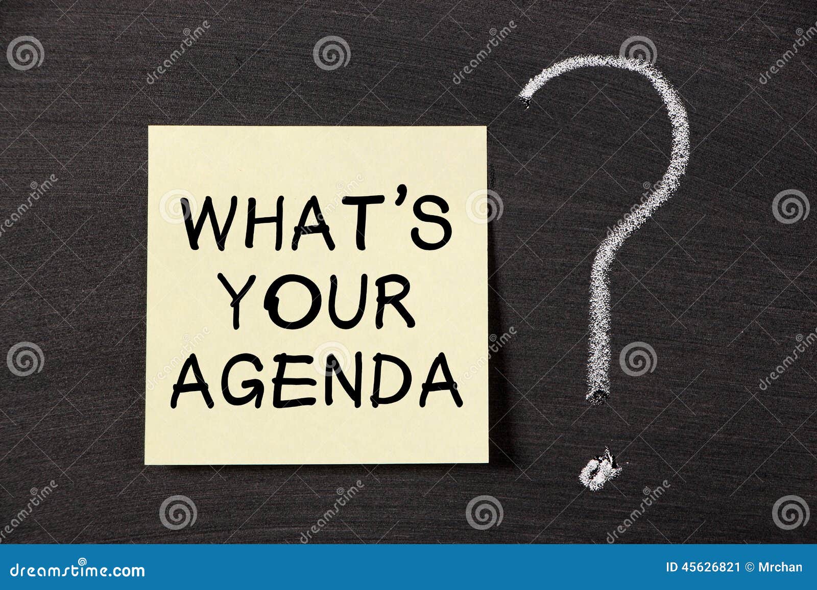What s Your Agenda ? stock image. Image of management - 45626821