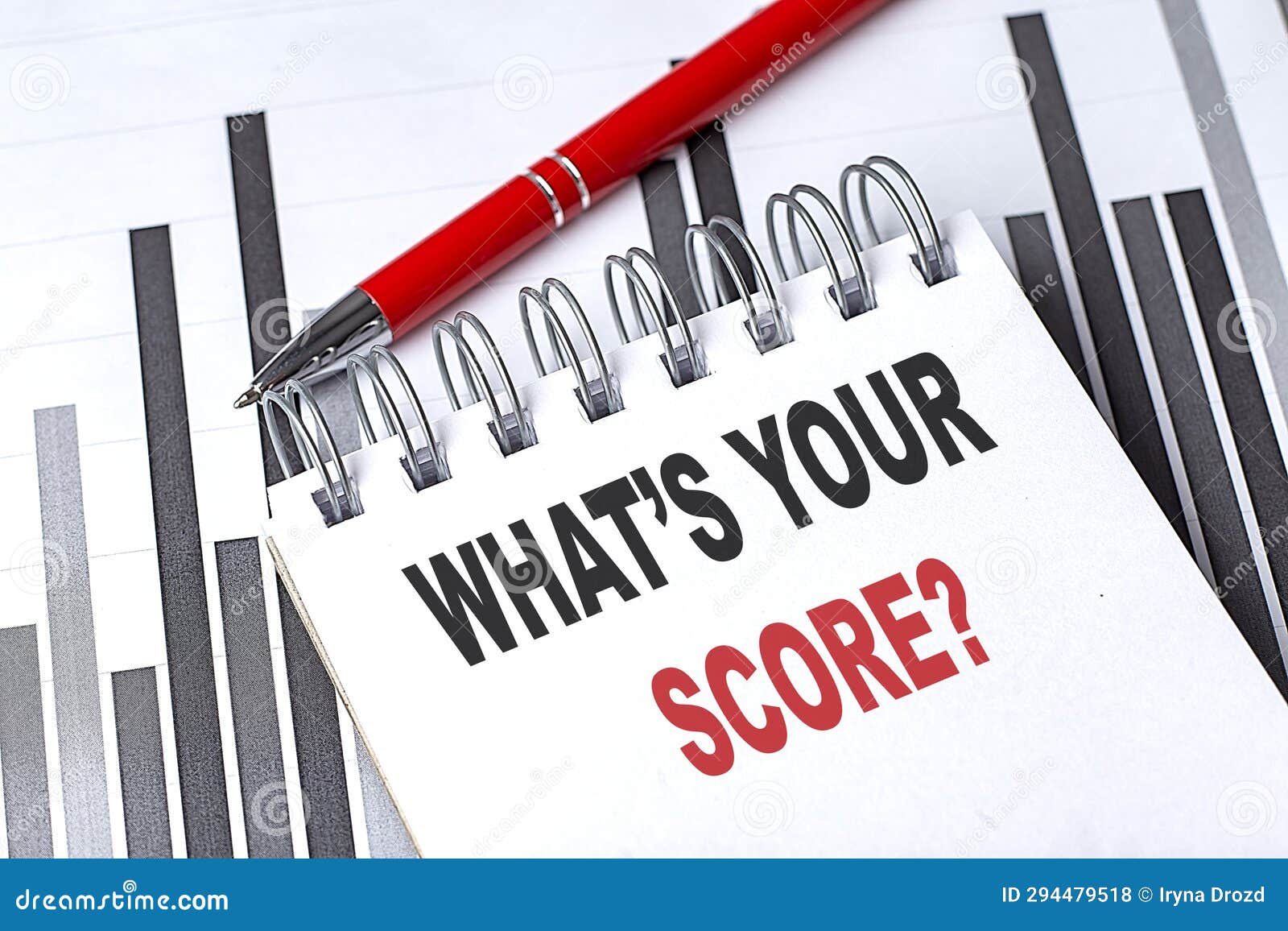 WHAT S YOUR SCORE Text Written on Notebook with Pen on Chart Stock ...