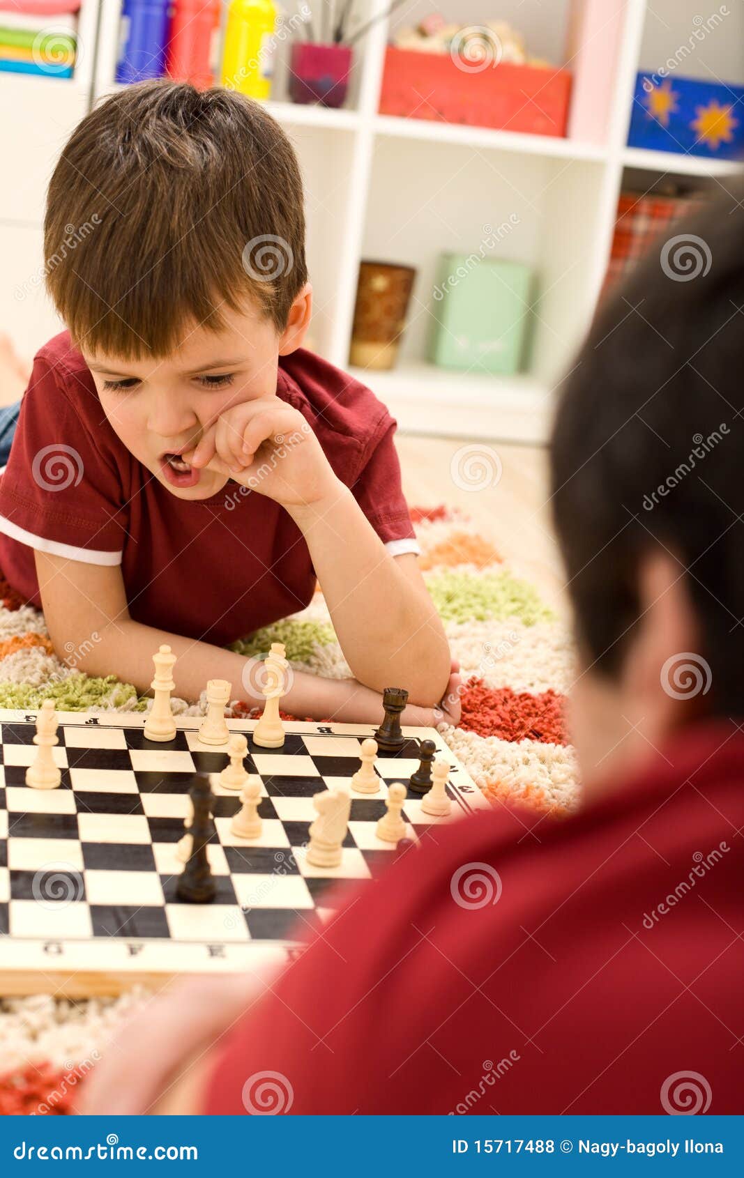 What Should I Do Now - Kid Playing Chess Thinking Stock Photo - Image ...