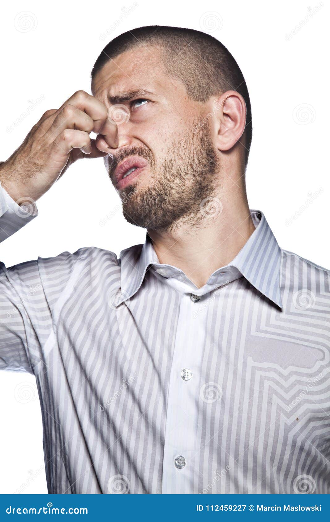 What Smell, Man , Isolated on White Background Stock Image - Image of ...