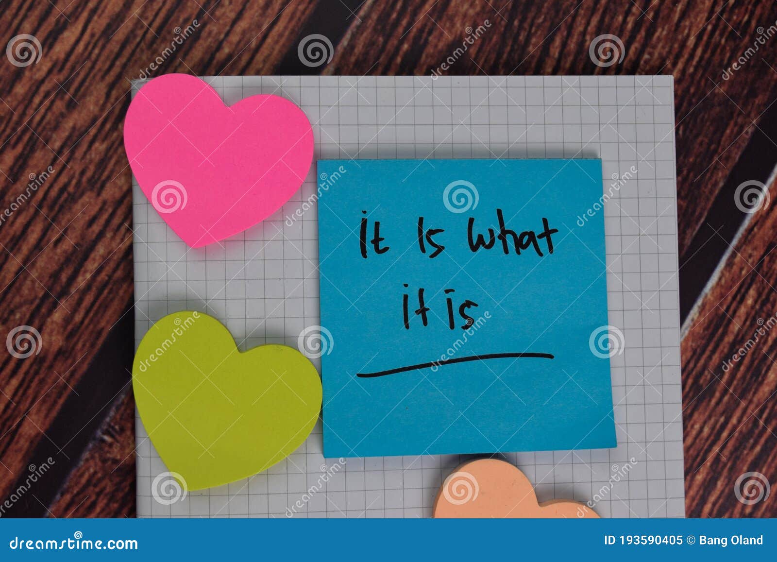 It is What it is Text on Sticky Notes with Office Desk Stock Image ...