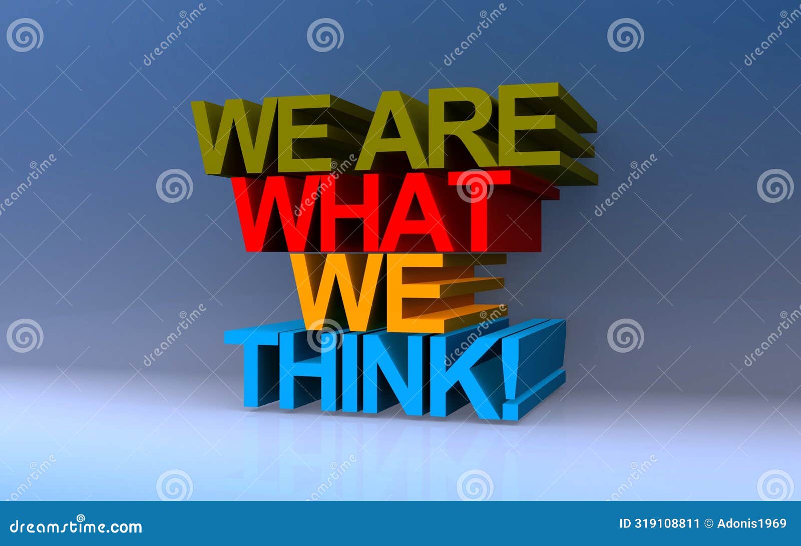 We are What we Think on Blue Stock Illustration - Illustration of ...
