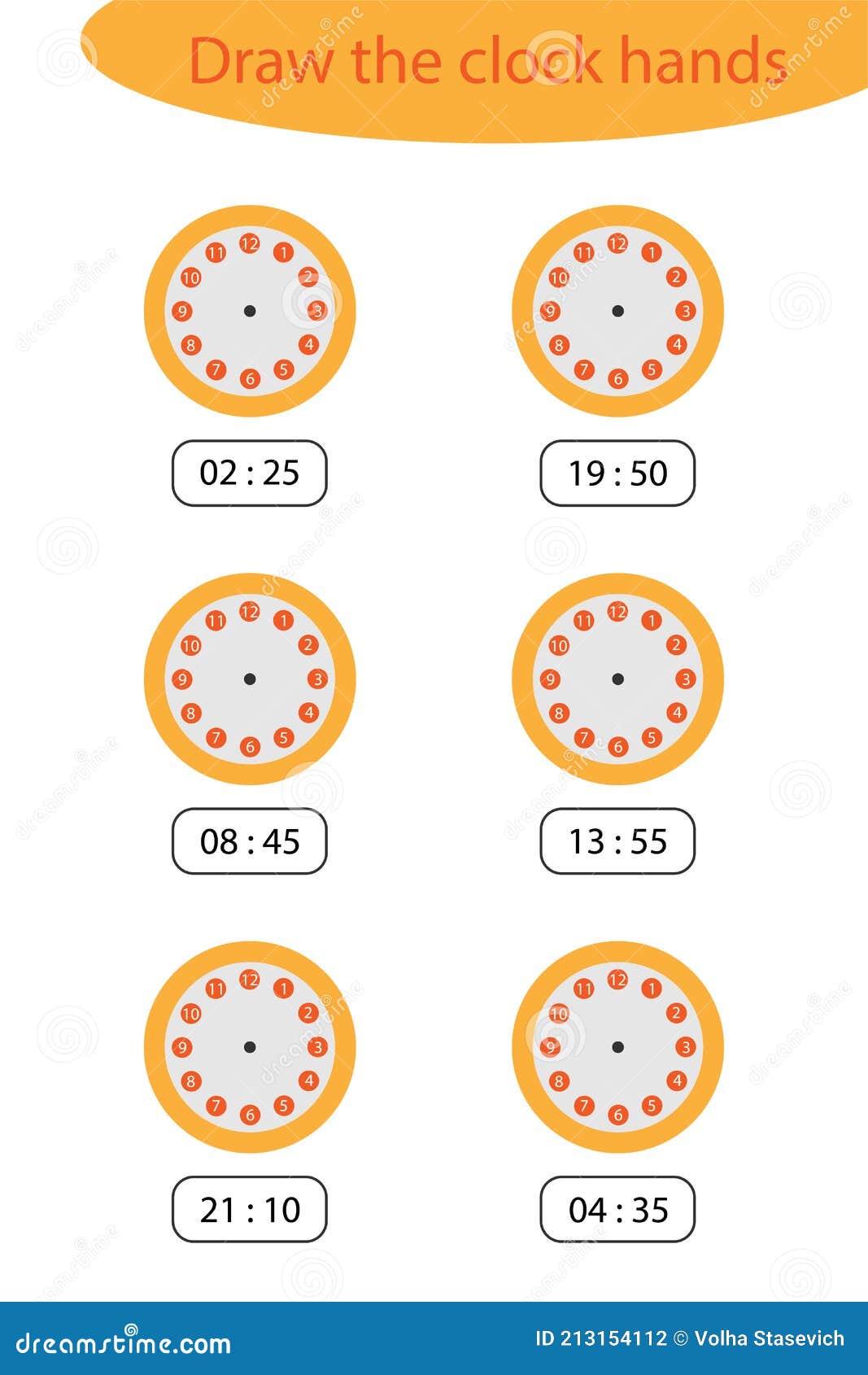 What Time is it, Draw the Clock Hands, Game for Children, Fun Education ...