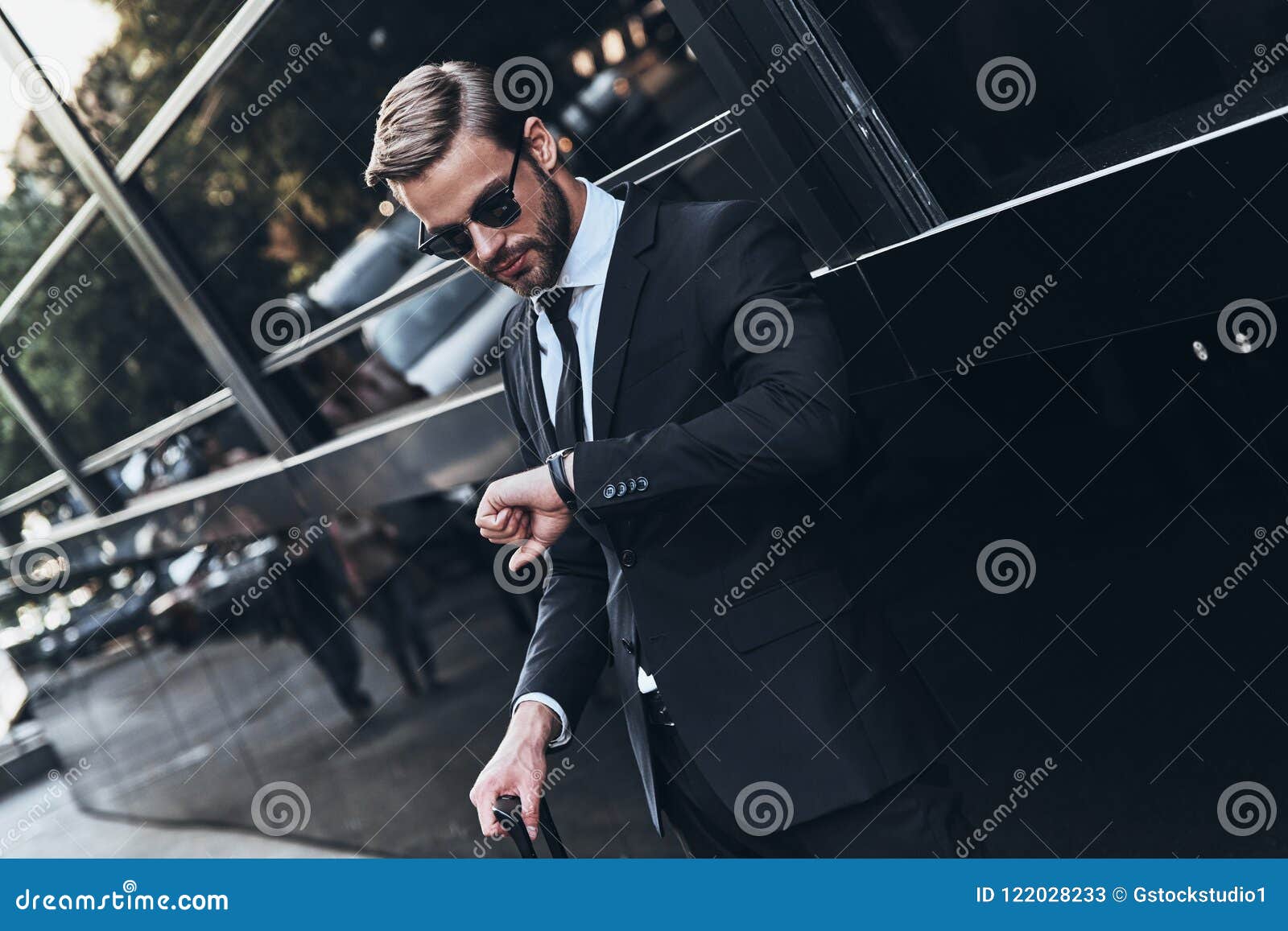 What time is it? stock image. Image of necktie, confidence - 122028233