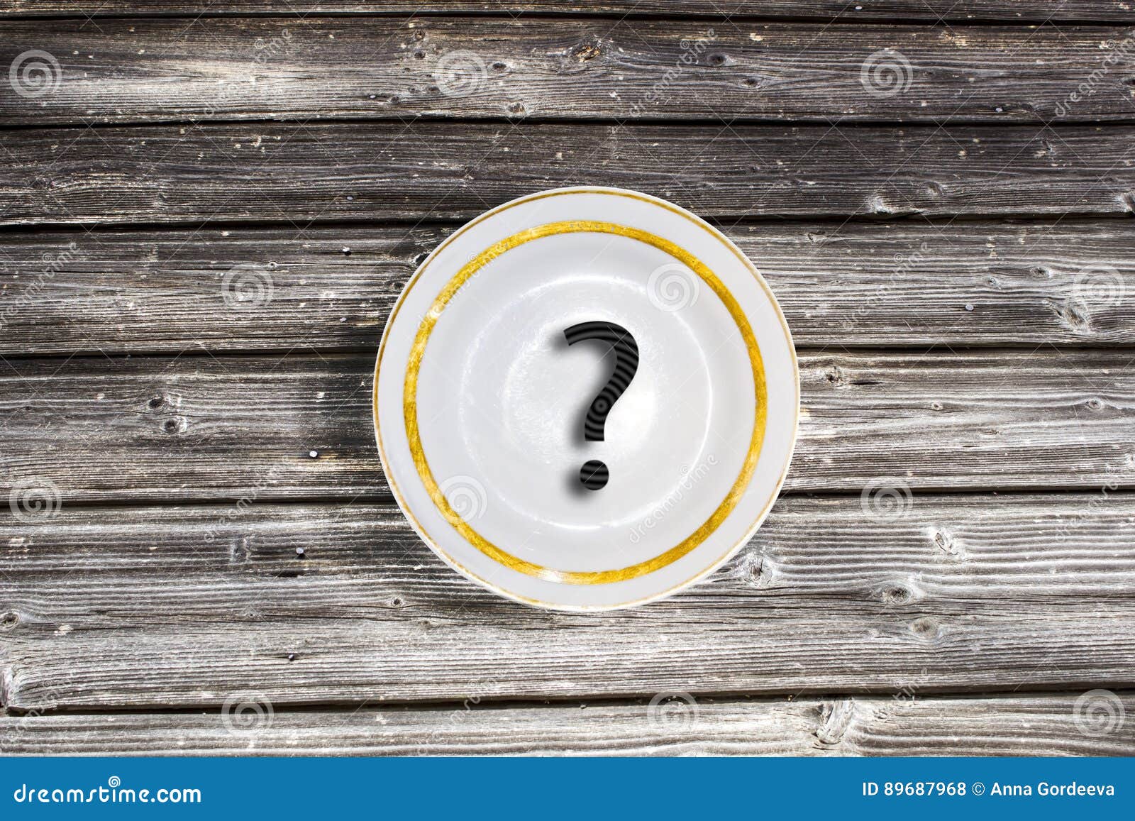 Plate With A Question Mark On Desk Royalty-Free Stock Photo ...