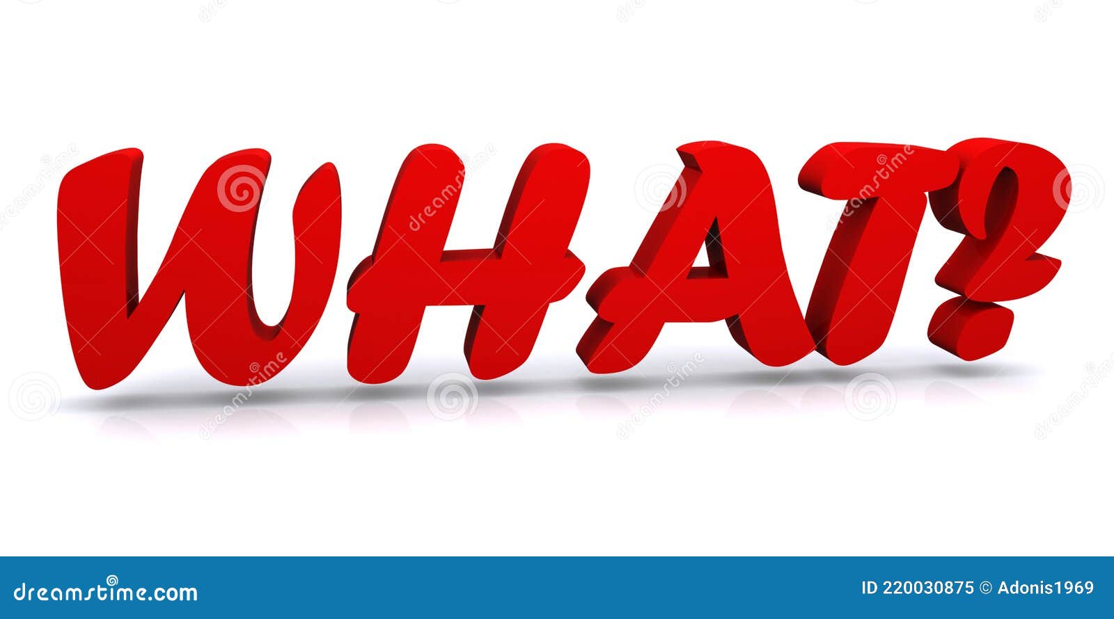 What Word Text And Question Mark Red Text 3d Letters In White ...