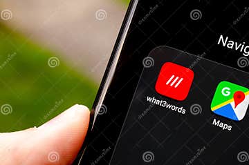 What3words App Icon on the Smartphone Screen in the Section of ...