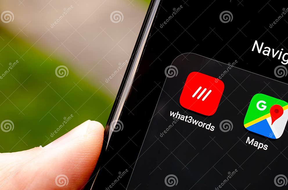 What3words App Icon on the Smartphone Screen in the Section of ...