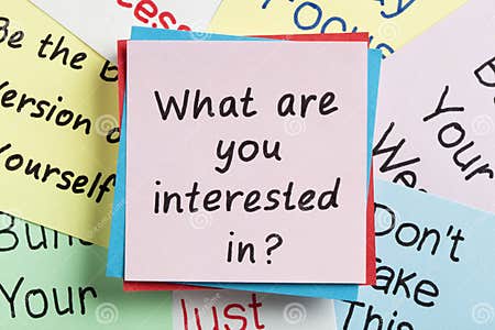 What are you interested in stock image. Image of hand - 89370061