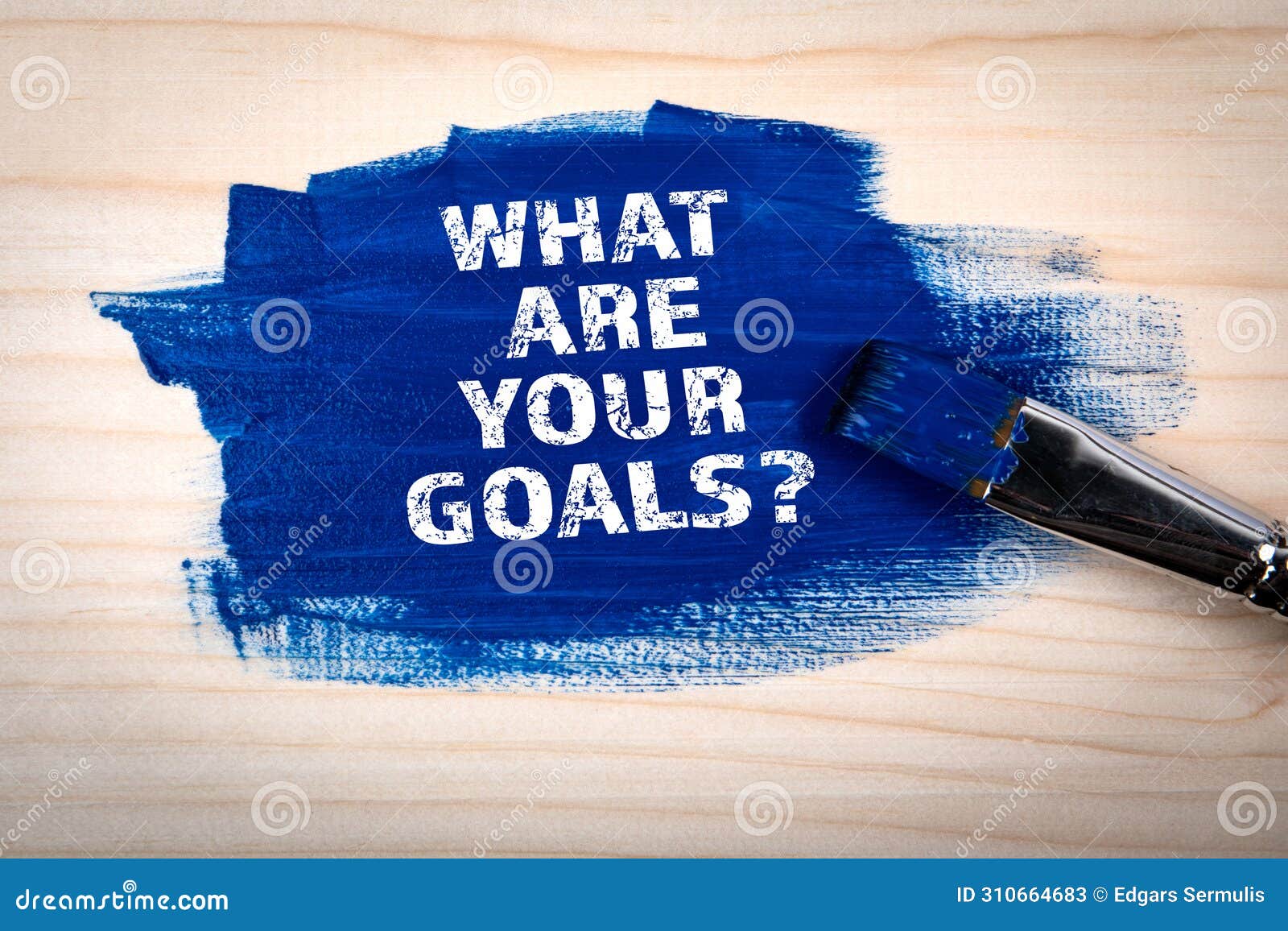 What are Your Goals. Blue Color on Wood Texture Background Stock Image ...