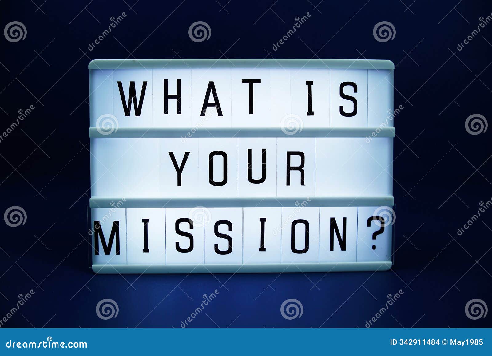 What is Your Mission? Letterboard Text on LED Lightbox on Blue ...