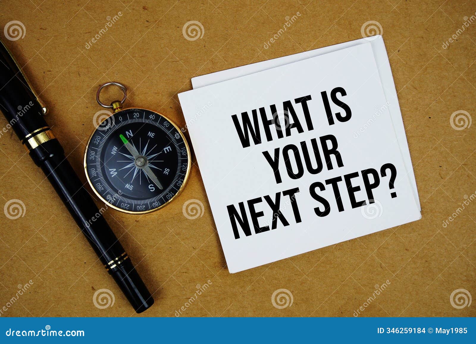 What is Your Next Step? Text on Sticky Note with Compass and Pen on ...