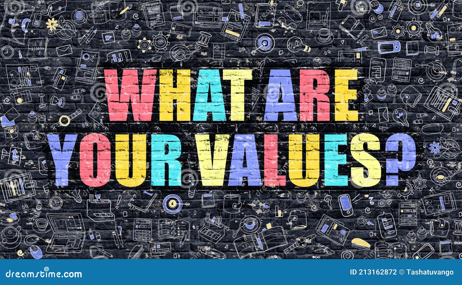 What are Your Values in Multicolor. Doodle Design. Stock Illustration ...