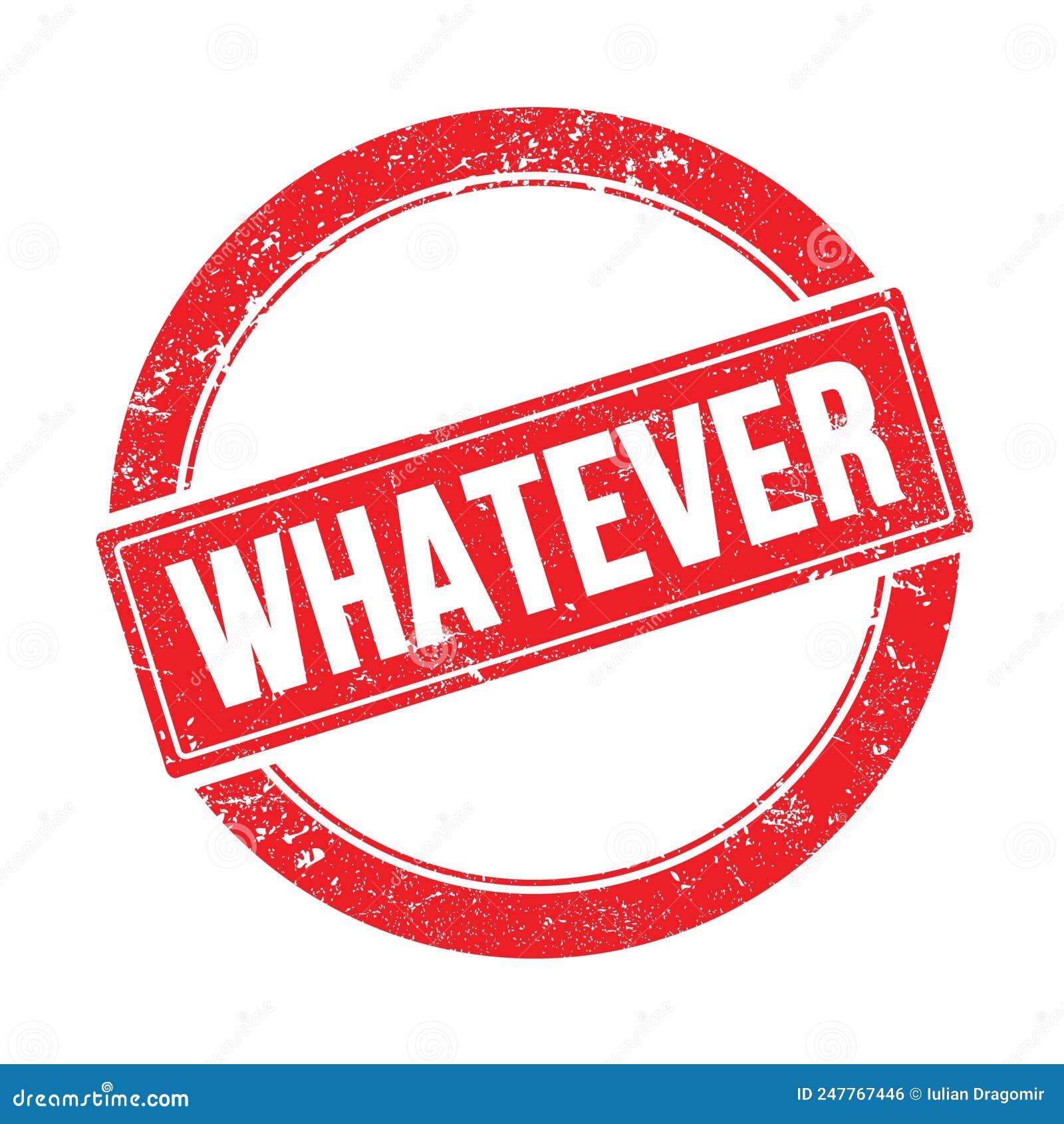 WHATEVER Text on Red Grungy Round Stamp Stock Illustration ...