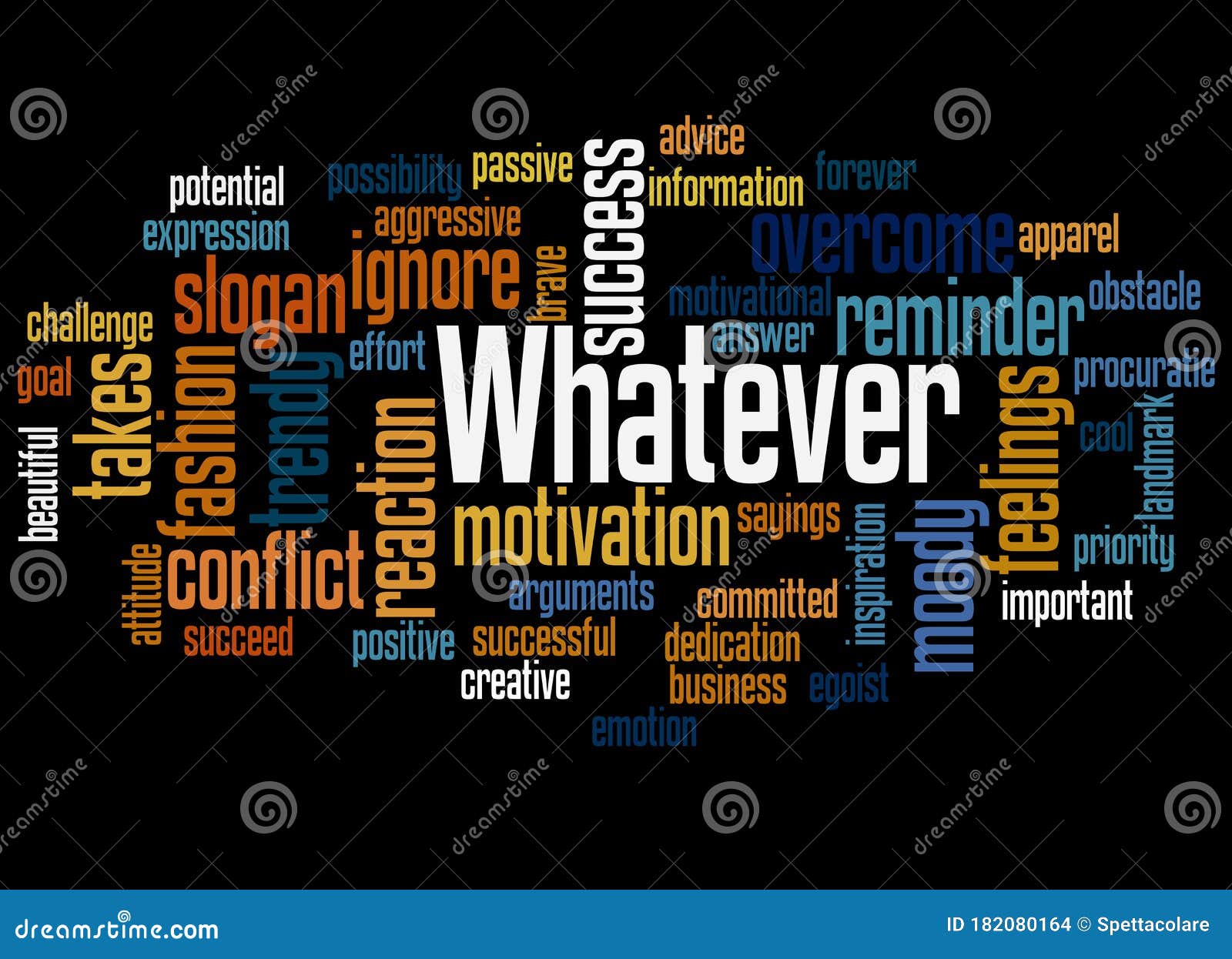 Whatever Word Calligraphy. Hand Drawn Motivation Lettering Phrase ...