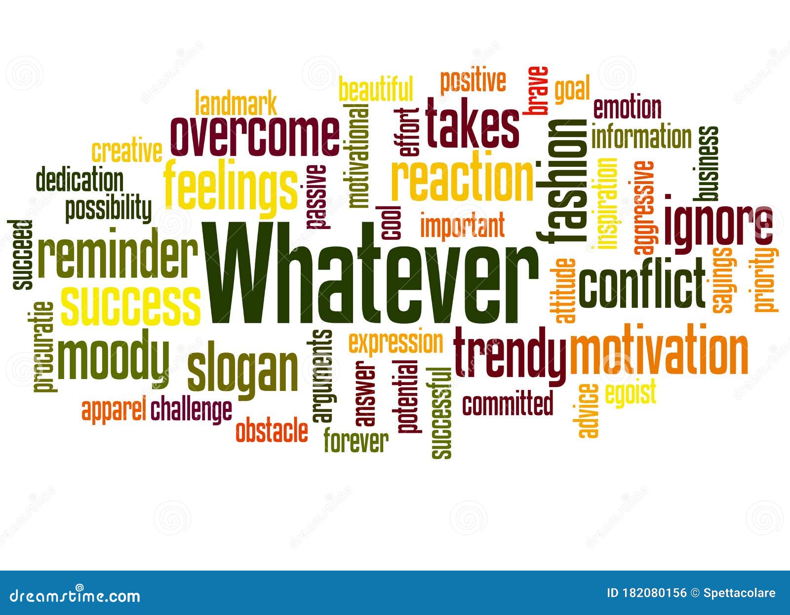 Whatever Word Calligraphy. Hand Drawn Motivation Lettering Phrase ...