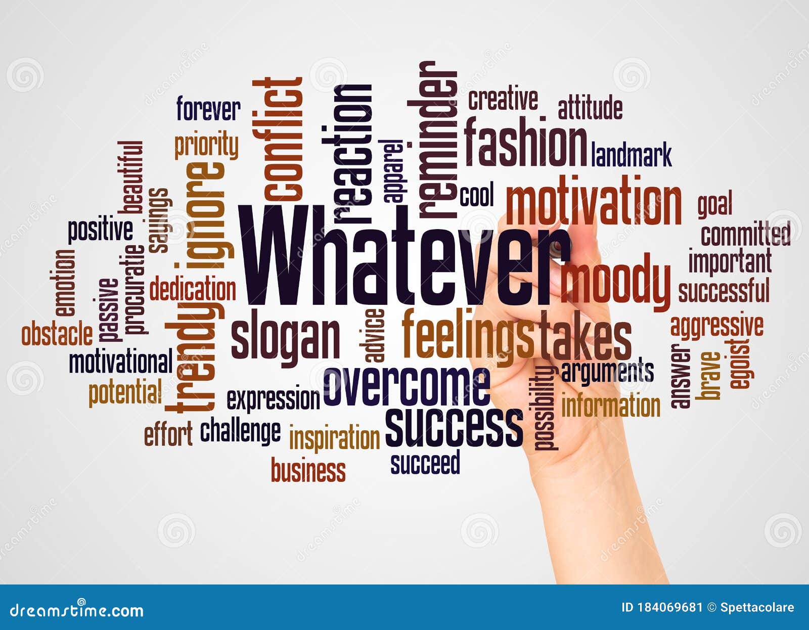 Whatever Word Calligraphy. Hand Drawn Motivation Lettering Phrase ...