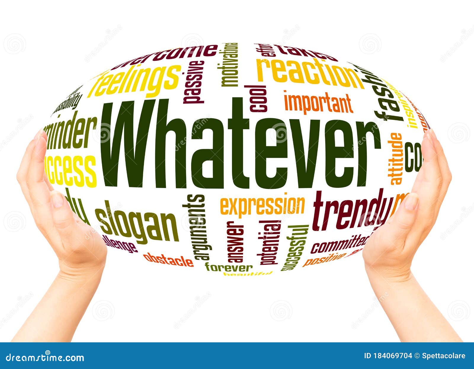 Whatever Word Calligraphy. Hand Drawn Motivation Lettering Phrase ...