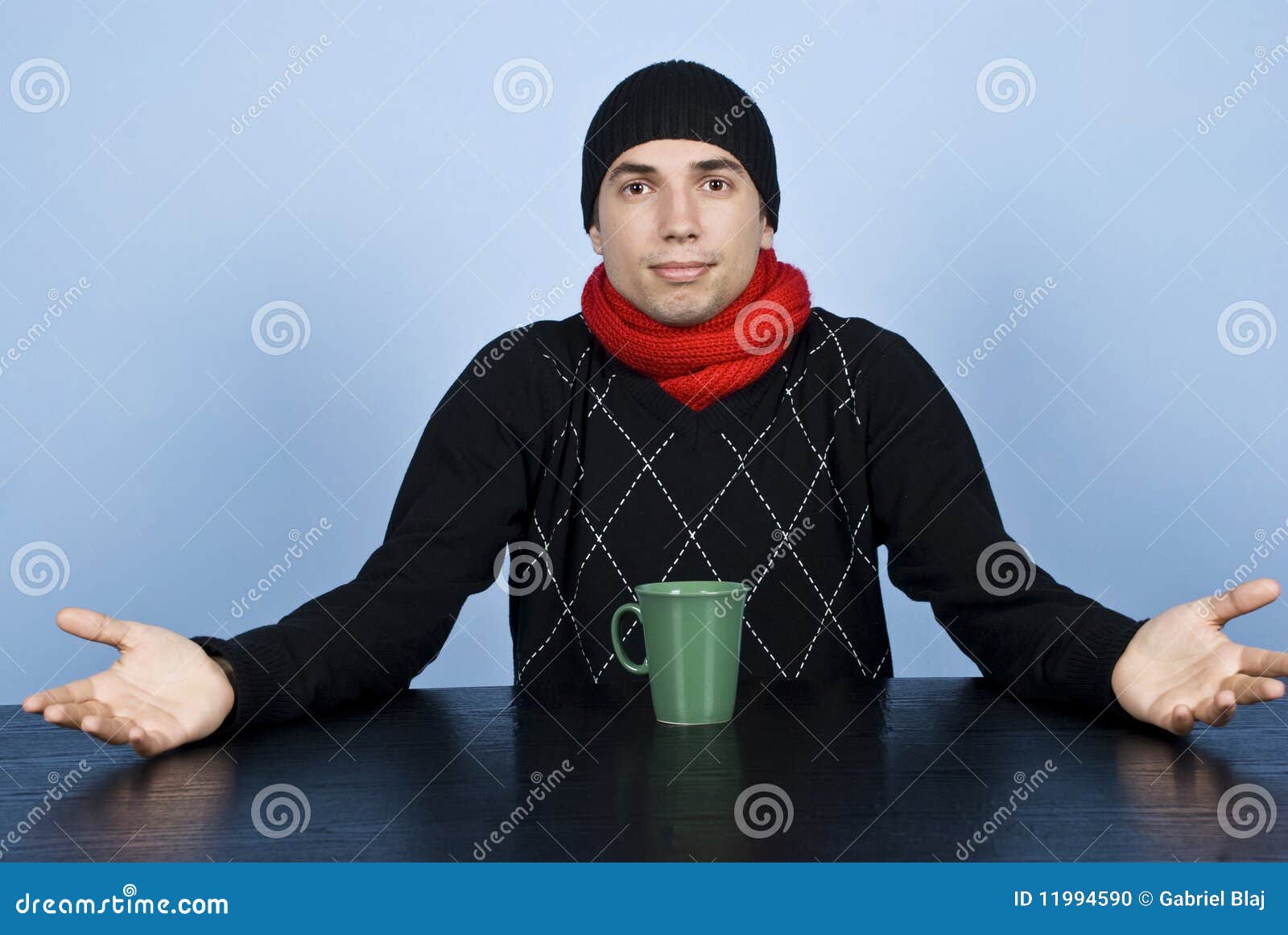 Whats Going on?Wondering Man Stock Photo - Image of looked, drink: 11994590