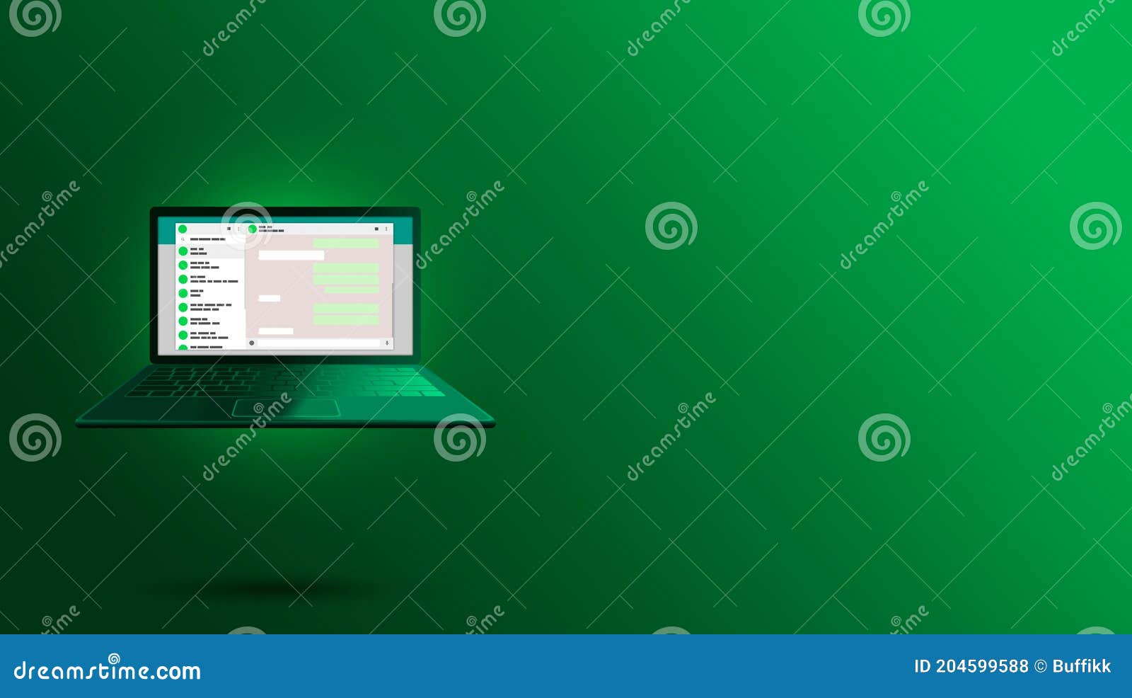 WhatsApp Interface on Laptop Screen Design Template. WhatsApp Interface ...