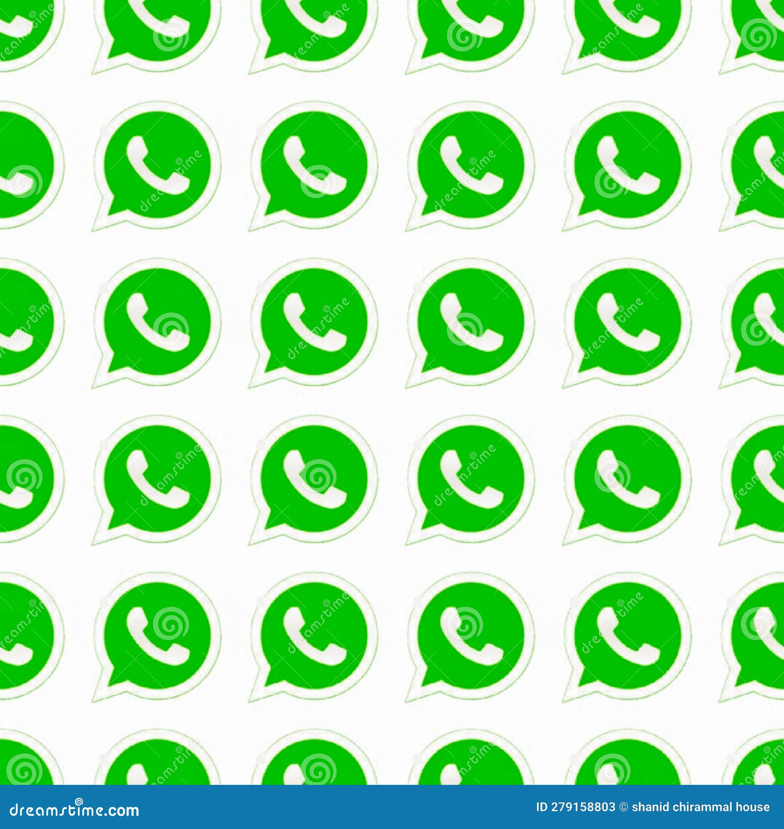 WhatsApp Logo Icon Seamless Pattern on White Background Editorial Stock ...