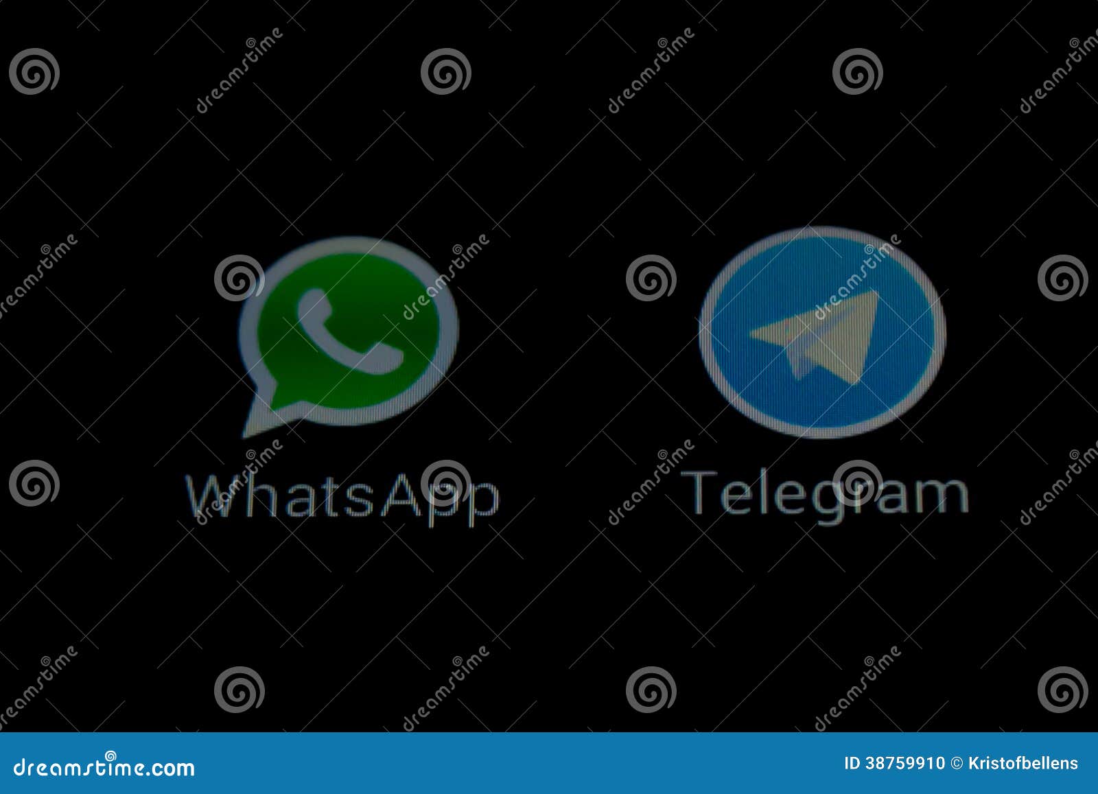 Telegram And Other Popular Social Media Icons Illustration On Black ...