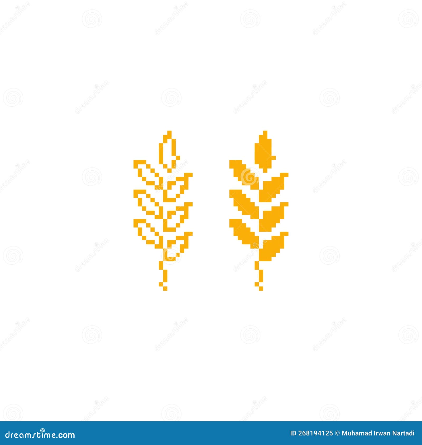 Wheat Agriculture Organic. Pixel Art 8 Bit Vector Icon Illustration ...