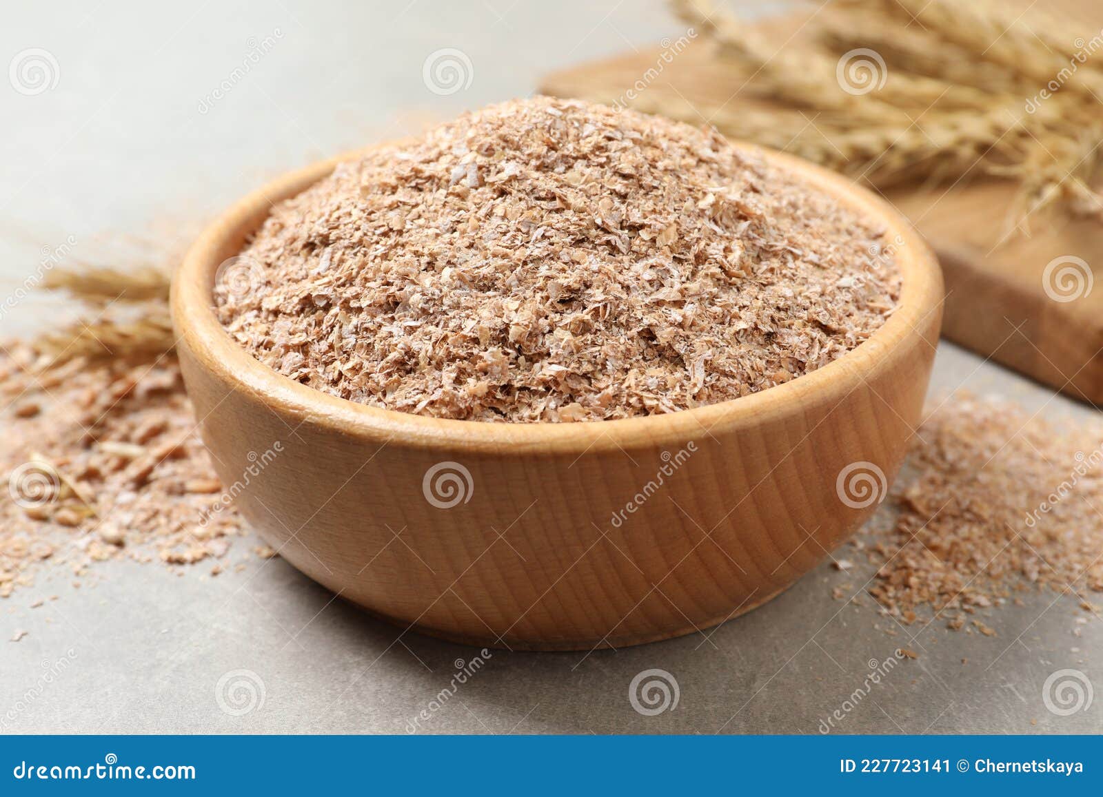 Wheat Bran in Bowl on Light Table Stock Image - Image of digestion ...
