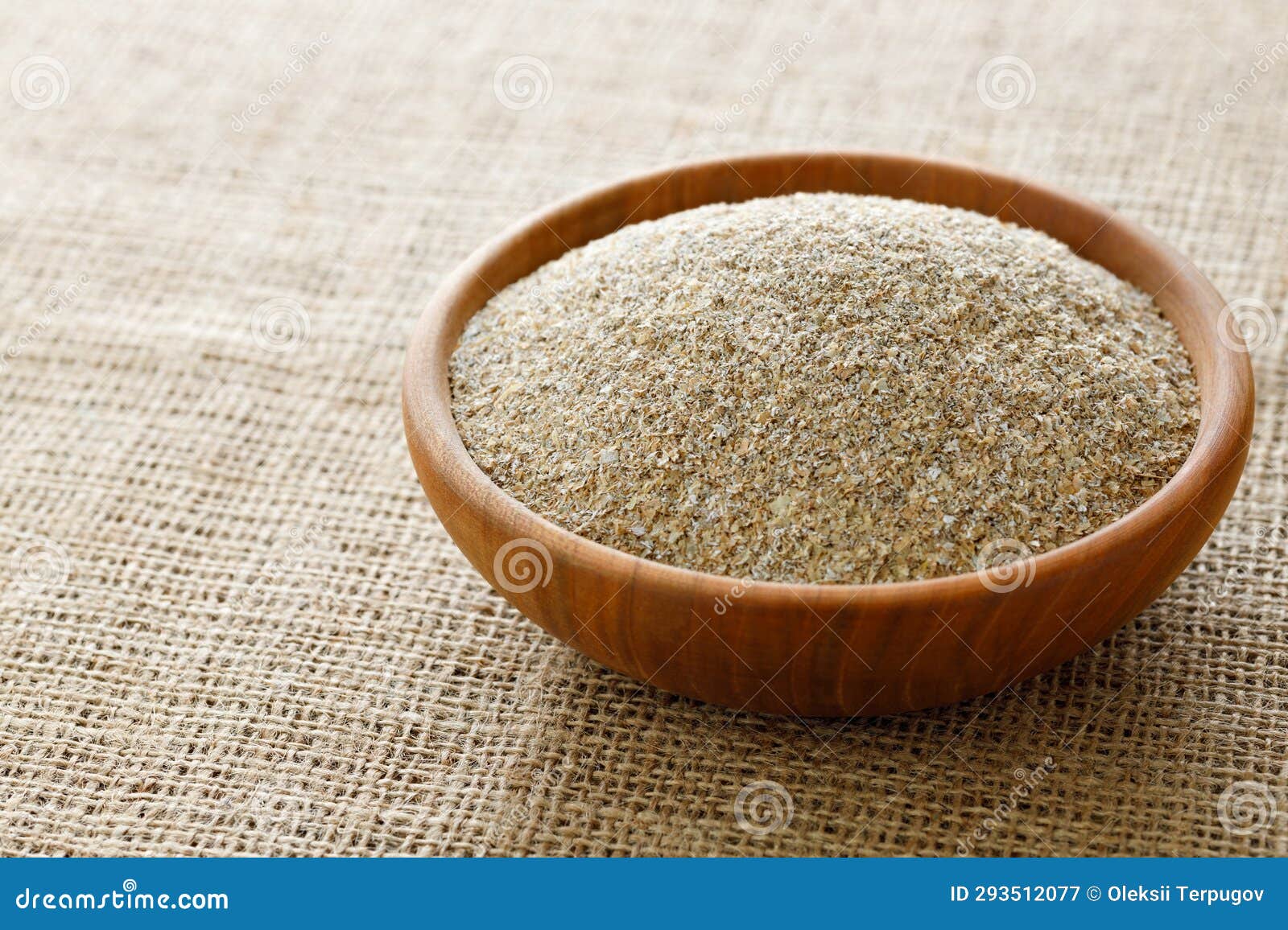 Wheat Bran in Bowl on Table with Sackcloth Stock Image - Image of ...