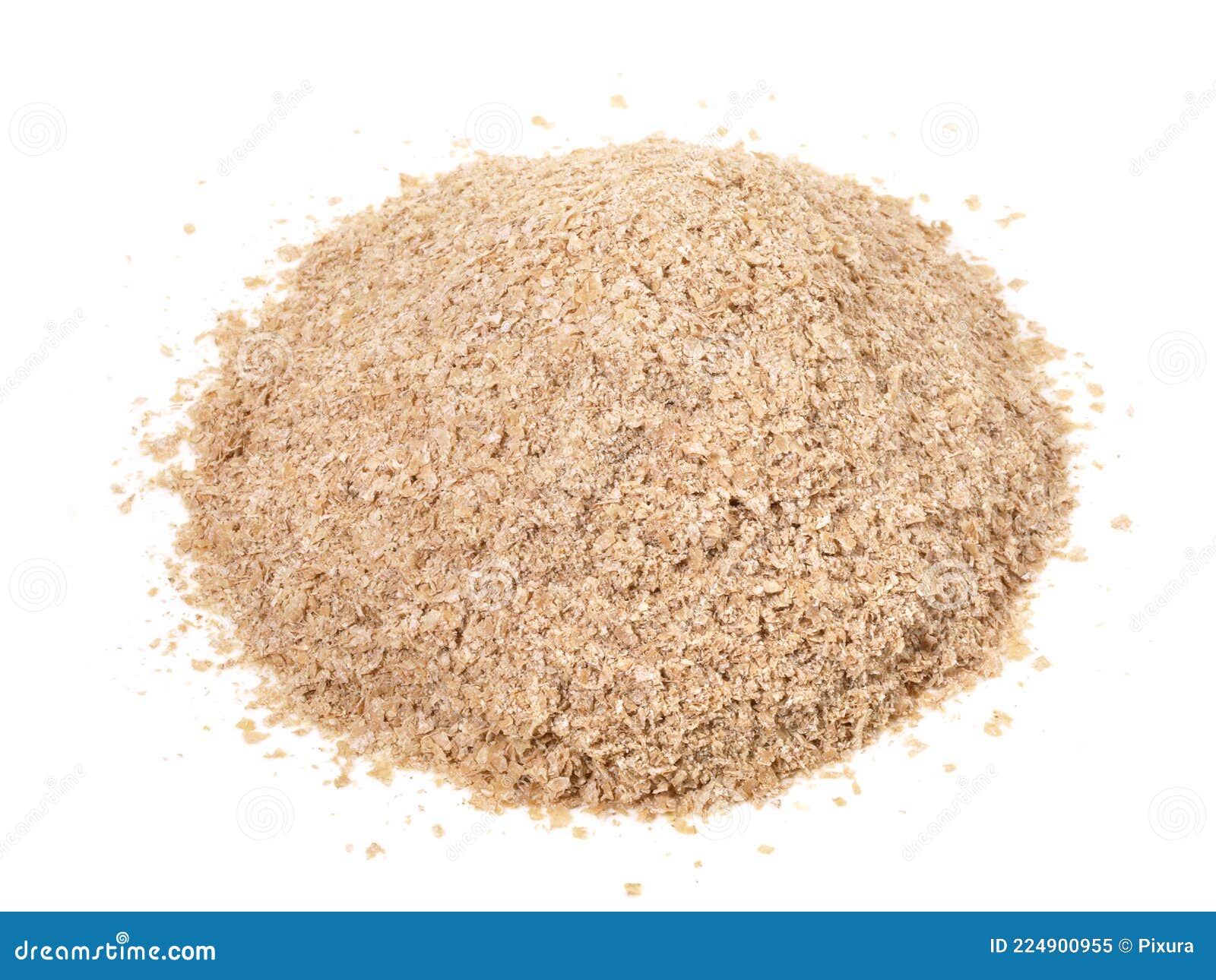 Wheat Bran on White Background - Isolated Stock Image - Image of ...