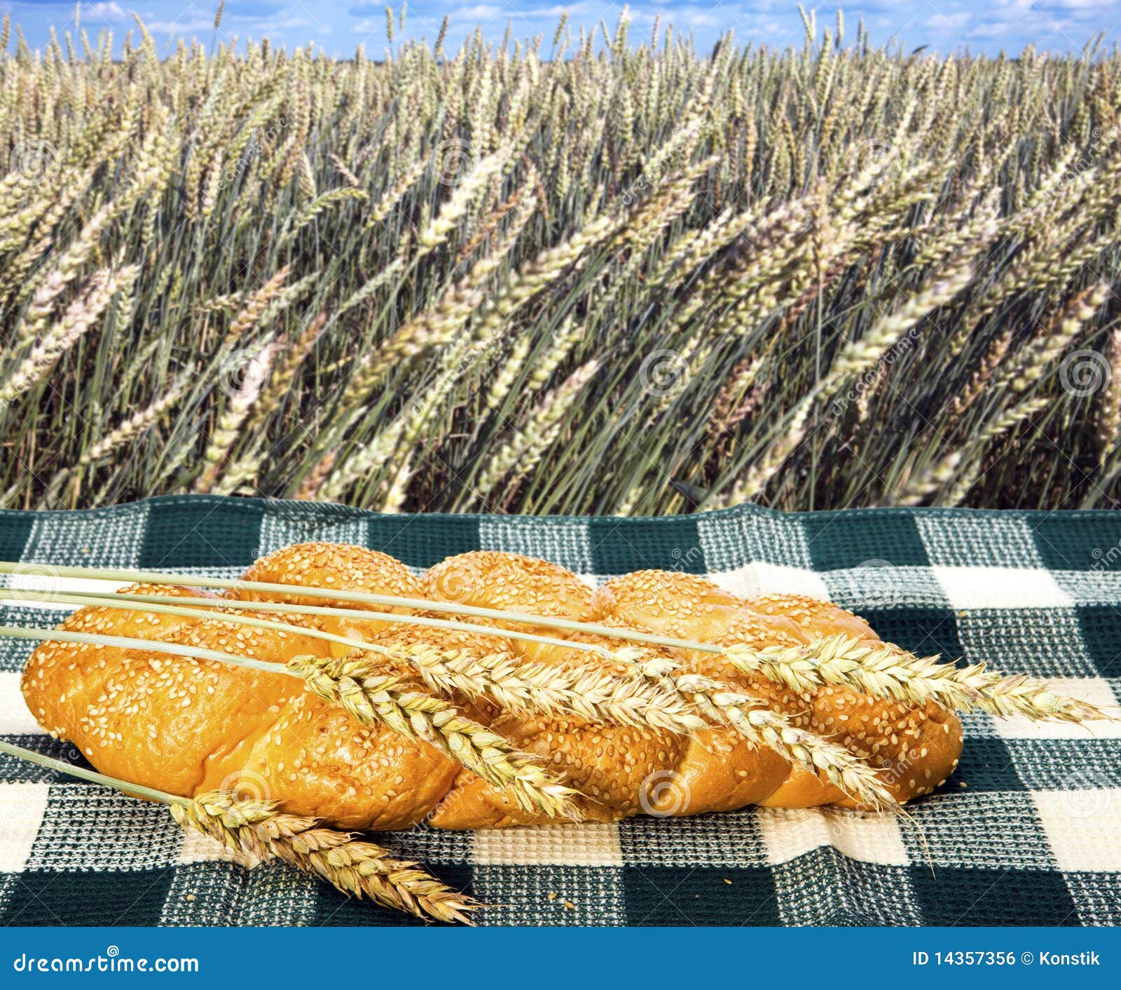 Wheat and Bread on Background of Field Stock Photo - Image of nutrition ...