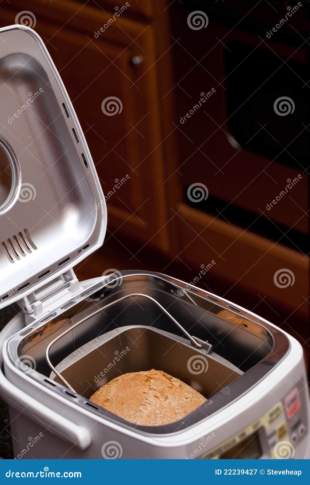 Wheat Bread Baked in Machine Stock Image - Image of home, preparation ...