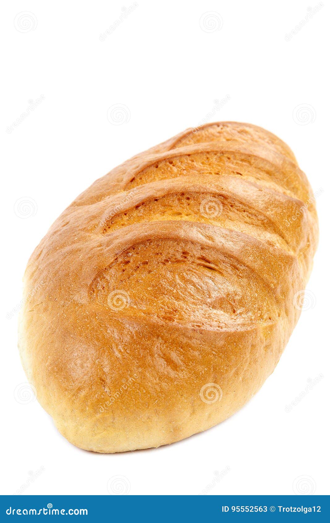 Wheat Bread Loaf Isolated on White Background Stock Image - Image of ...