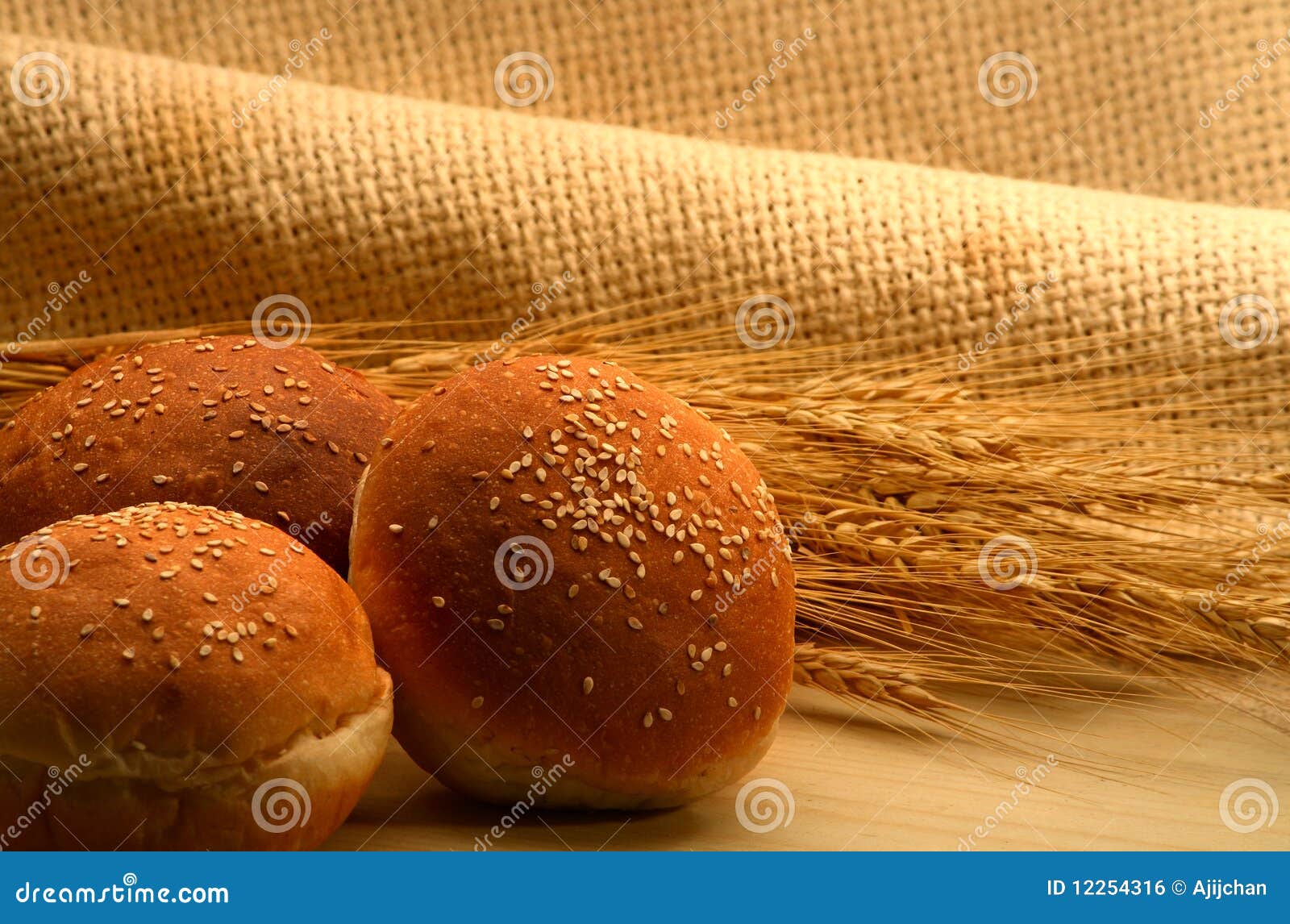 Wheat bun stock photo. Image of nutritious, display, meal - 12254316