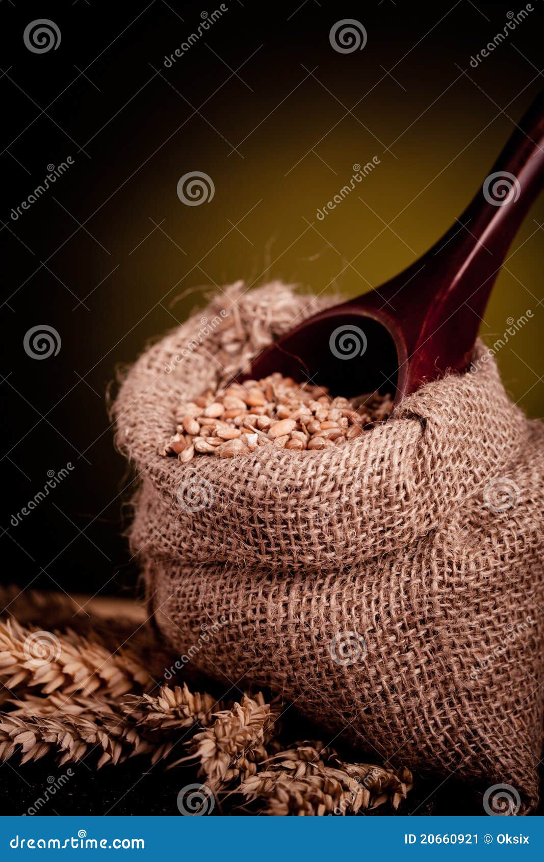 Wheat in burlap sack stock image. Image of natural, nature - 20660921