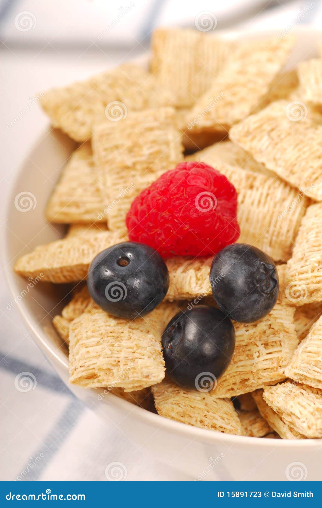Wheat Cereal with Blueberries and Raspberry Stock Image - Image of ...