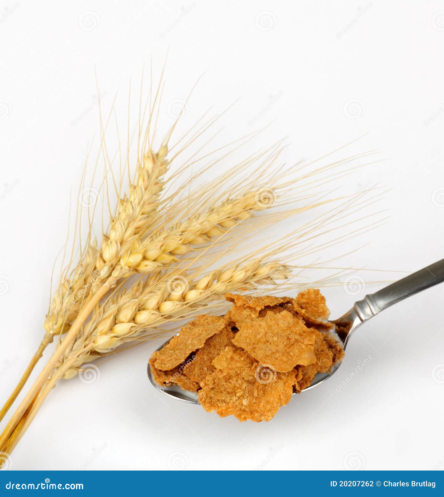 Wheat Cereal Flakes stock photo. Image of spoon, ingredient - 20207262