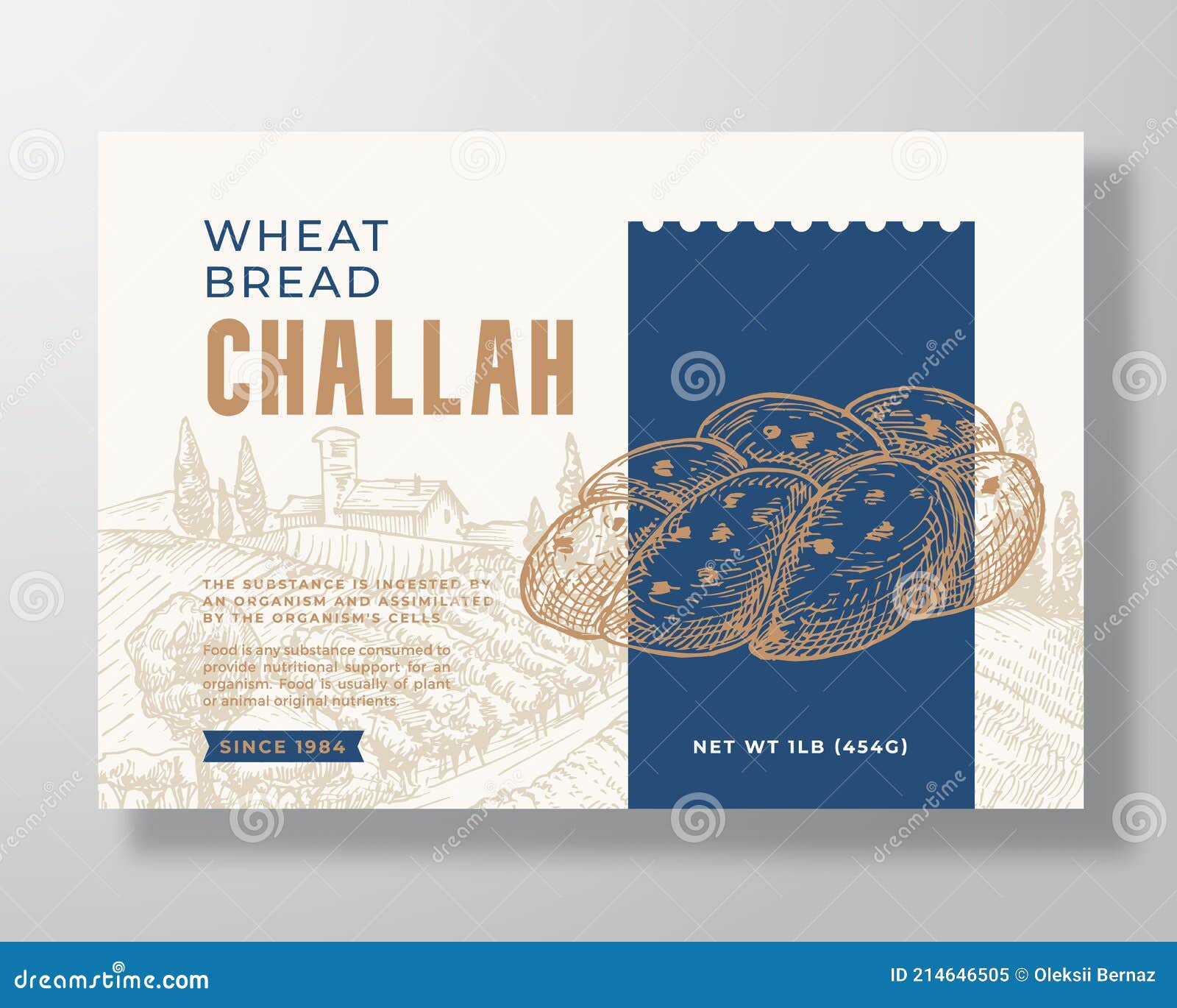Wheat Challah Bread Label Template. Abstract Vector Packaging Design ...