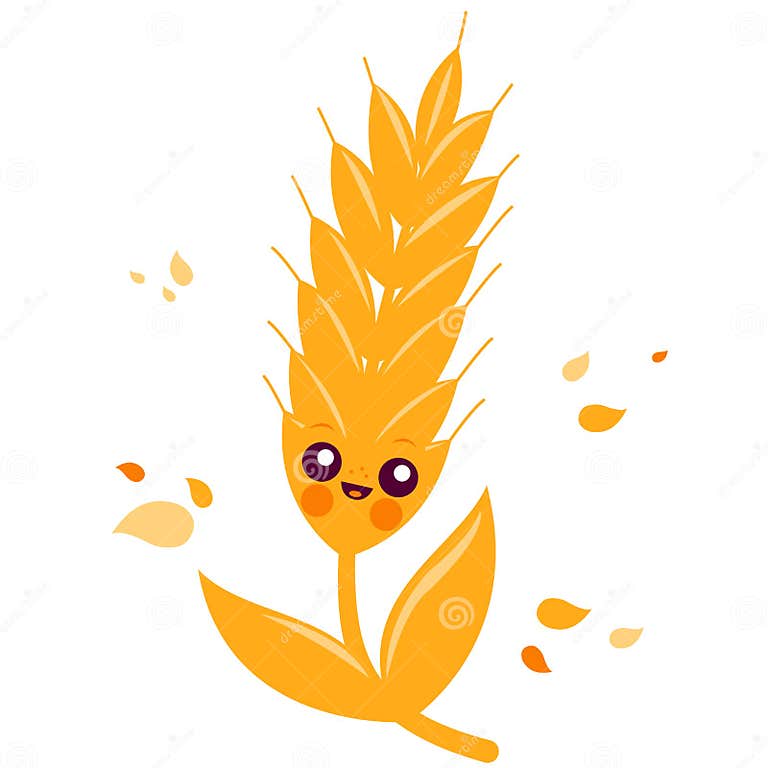 Field with Wheat Characters. Vector Illustration Stock Vector ...
