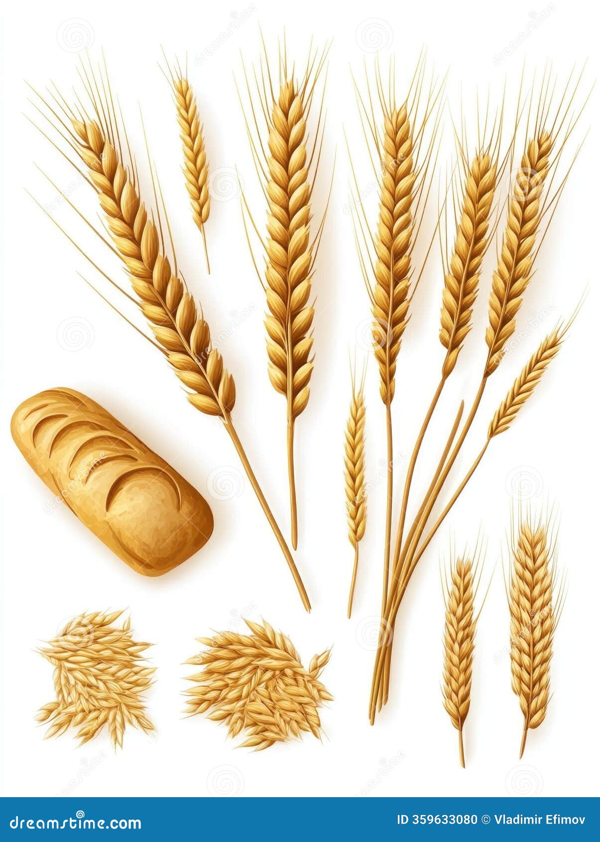 Wheat Collection stock illustration. Illustration of bread - 359633080