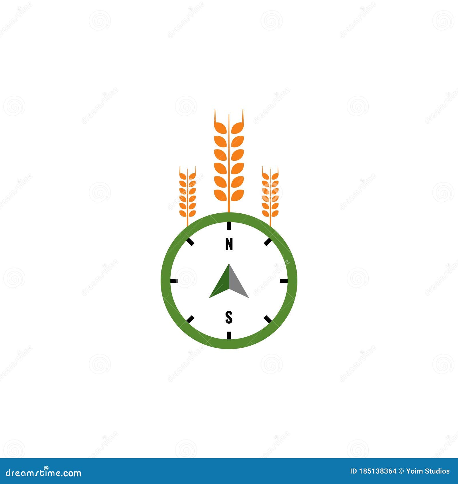 Wheat Compass Vector Design Template Illustration Stock Vector ...