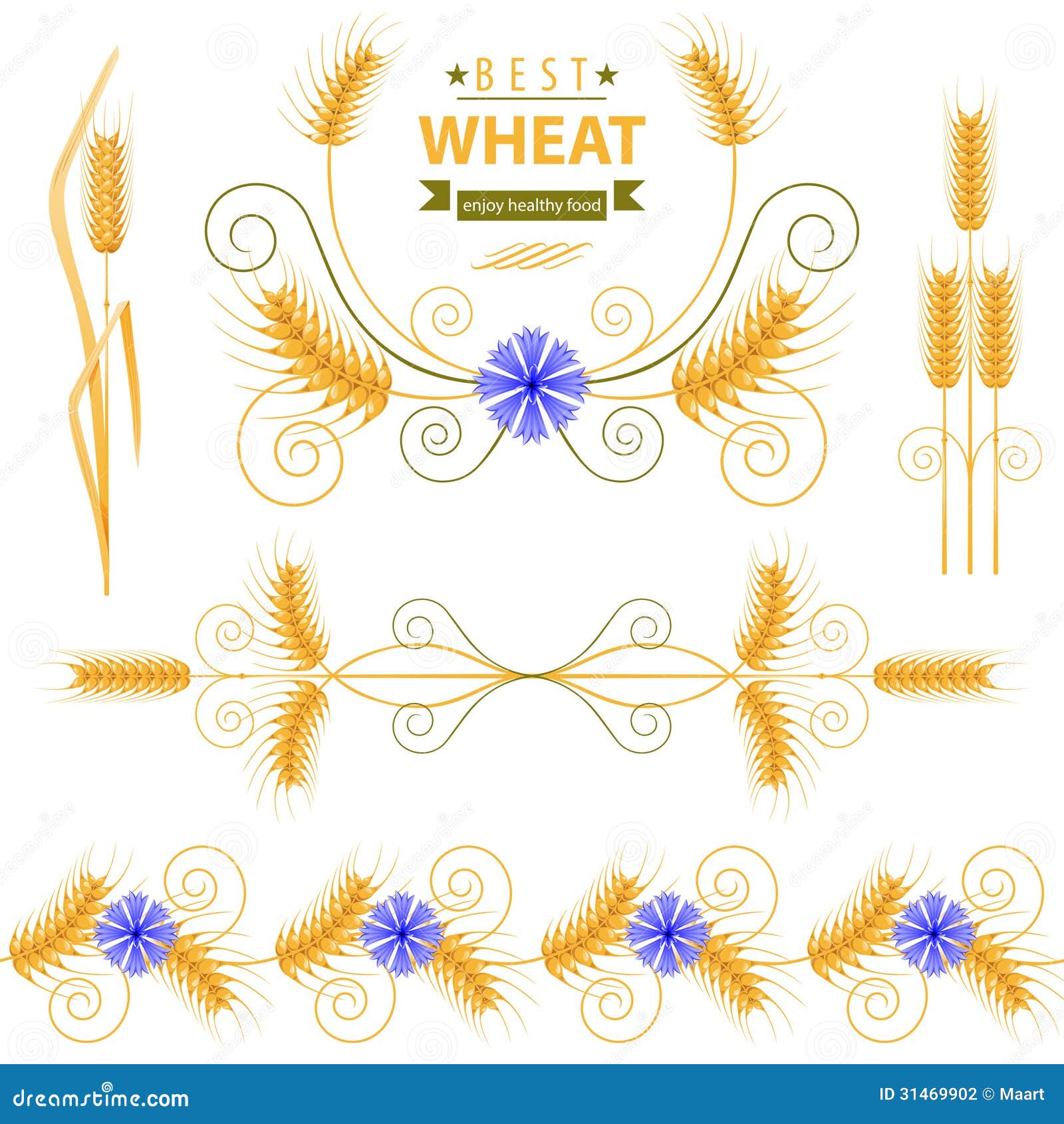Wheat stock vector. Illustration of design, organic, ornate - 31469902