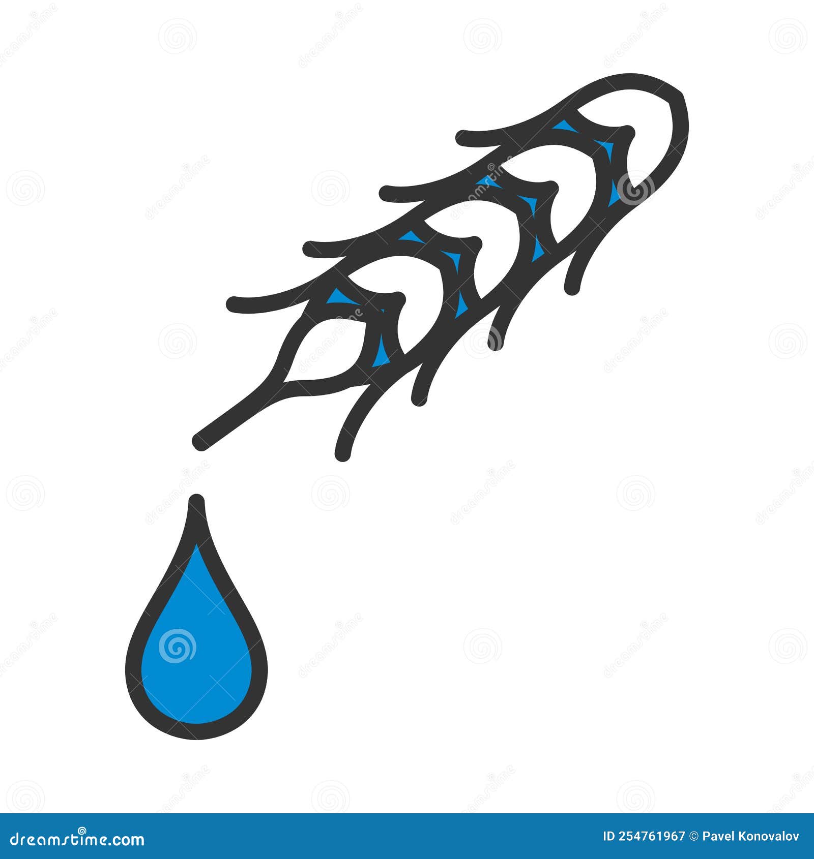 Wheat with Drop Icon stock vector. Illustration of gloss - 254761967
