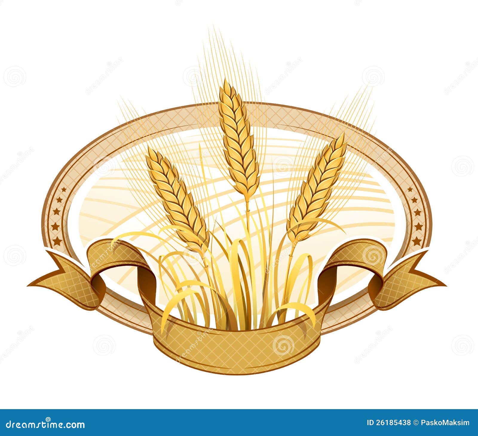 Wheat ears. stock vector. Illustration of emblem, flour - 26185438