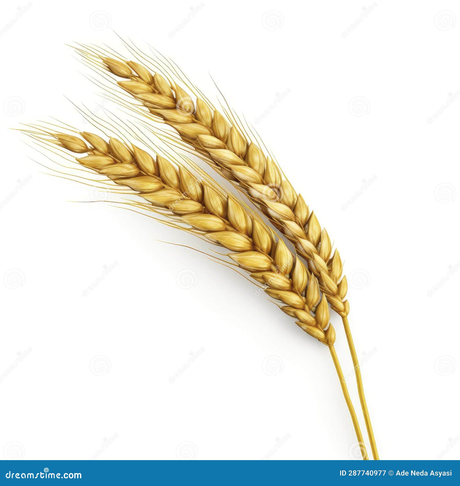 Wheat Ears Isolated on White Background Stock Illustration ...