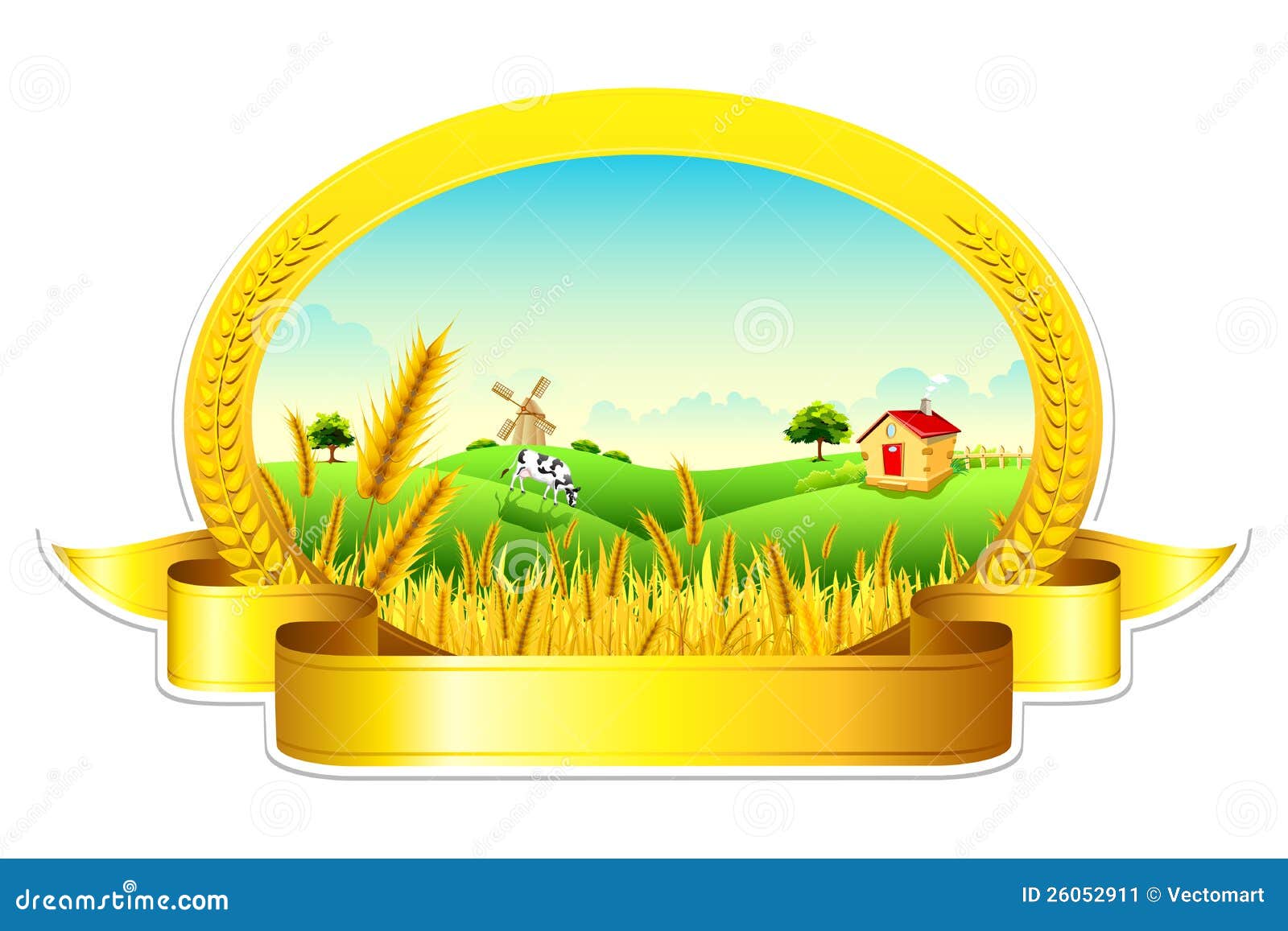 Wheat Farm stock vector. Illustration of green, background - 26052911