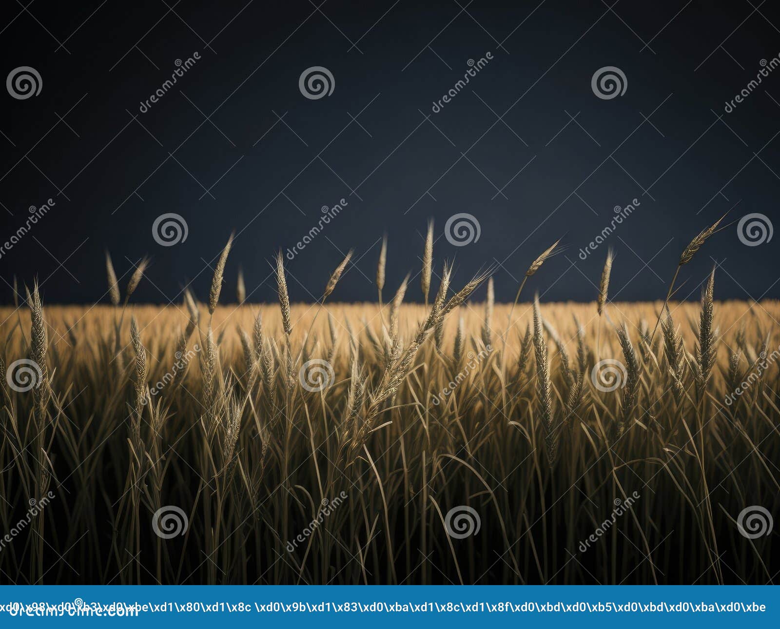 A Wheat Field Border Isolated on Black Background. Ai Generative Stock ...